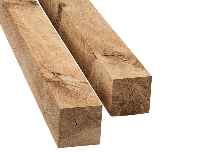 Geschaafde balken - Eikenhout